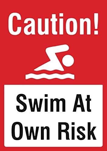 Swim at Own Risk Sign Swimming Lake Pond Water Signs Metal Tin Sign ...