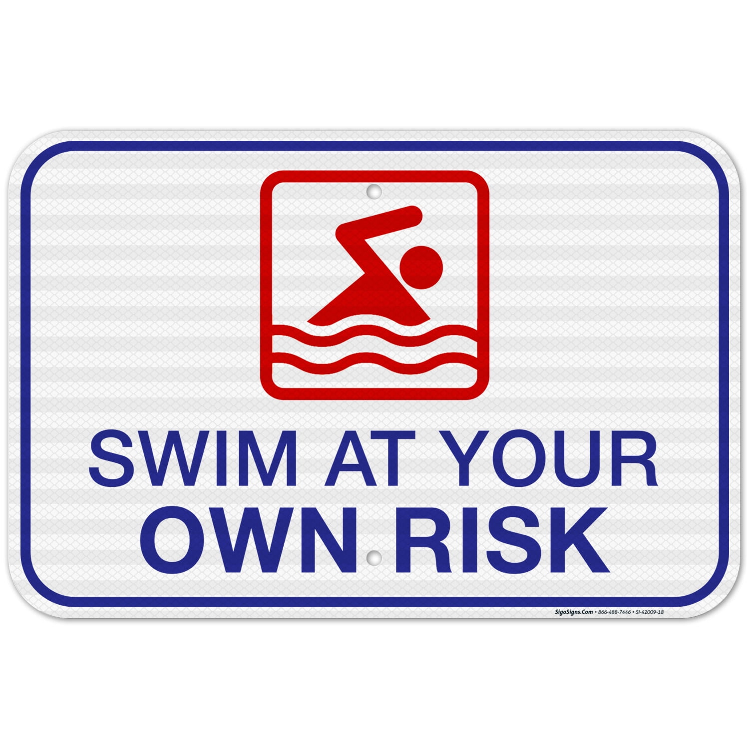Swim at Your Own Risk Sign, Pool Sign, - Walmart.com