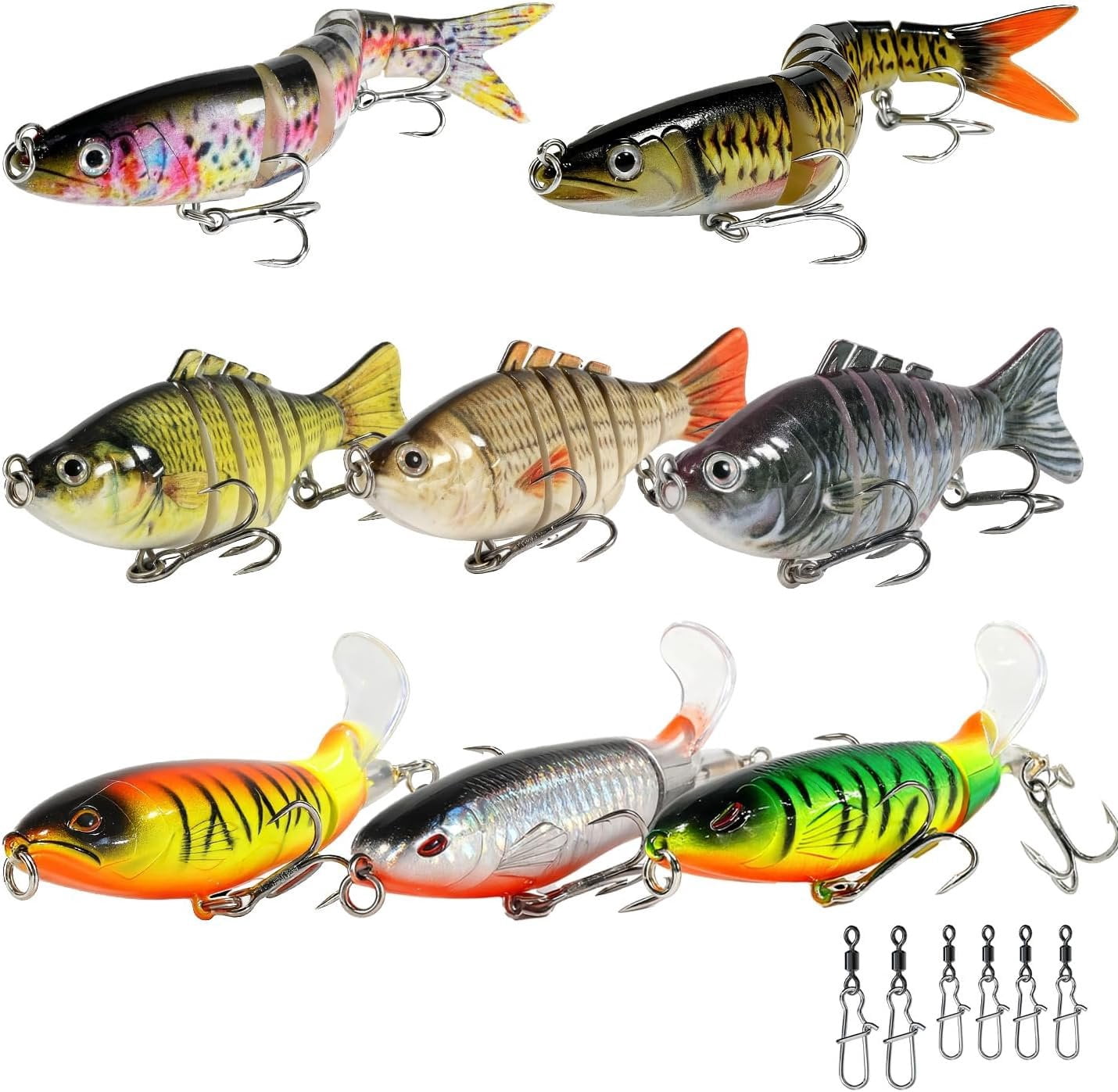 Swim baits Fishing Lures for Freshwater, Mixed Top Water Bass Lures ...