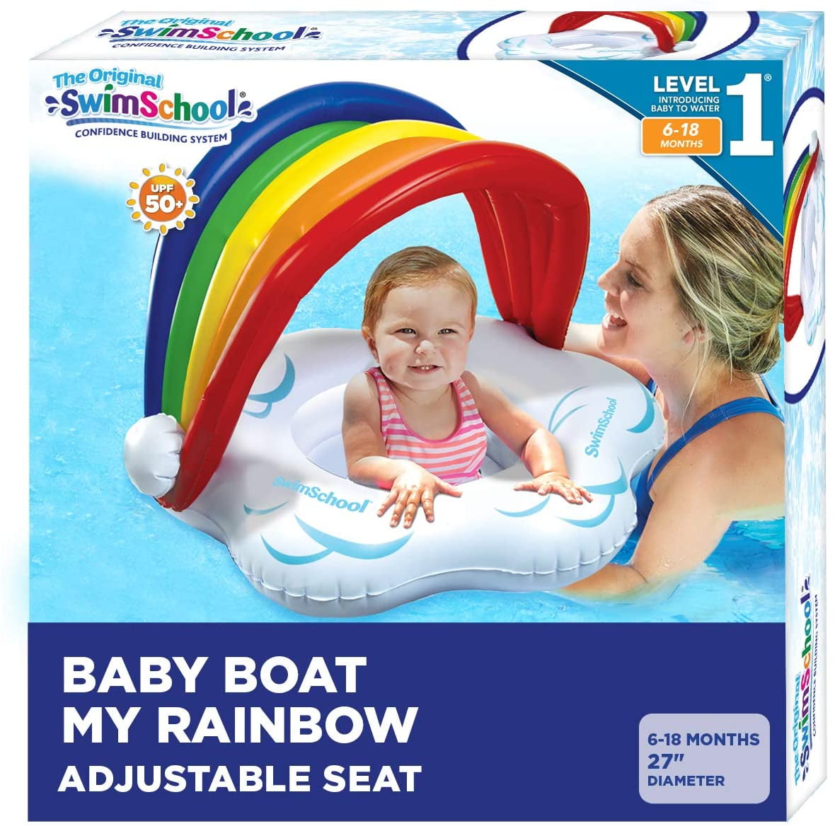 SwimSchool Adjustable Safety Seat and Canopy Unisex Infant Pool Float ...
