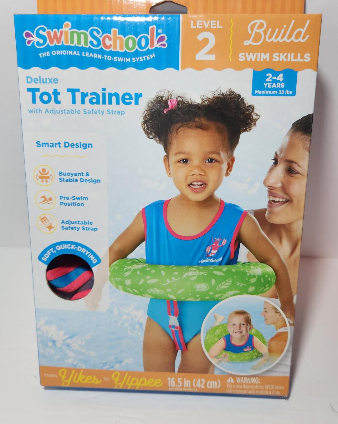 Aqua SwimSchool Kids Deluxe Tot Trainer, Level 2, Adjustable Safety ...