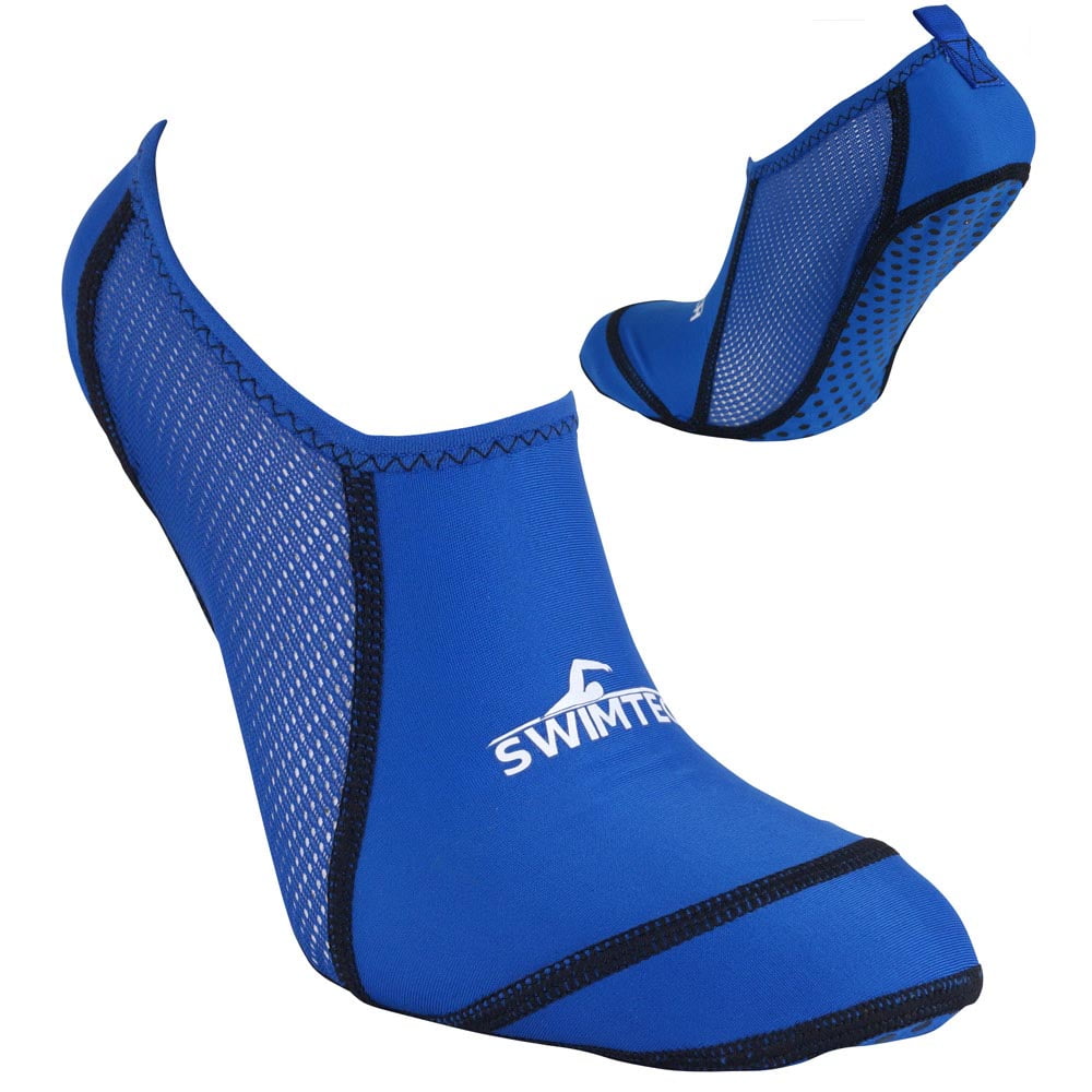 SwimTech Anti Slip Kids Boys Anti Verruca Pool Water Sock Blue - UK 1-4 ...