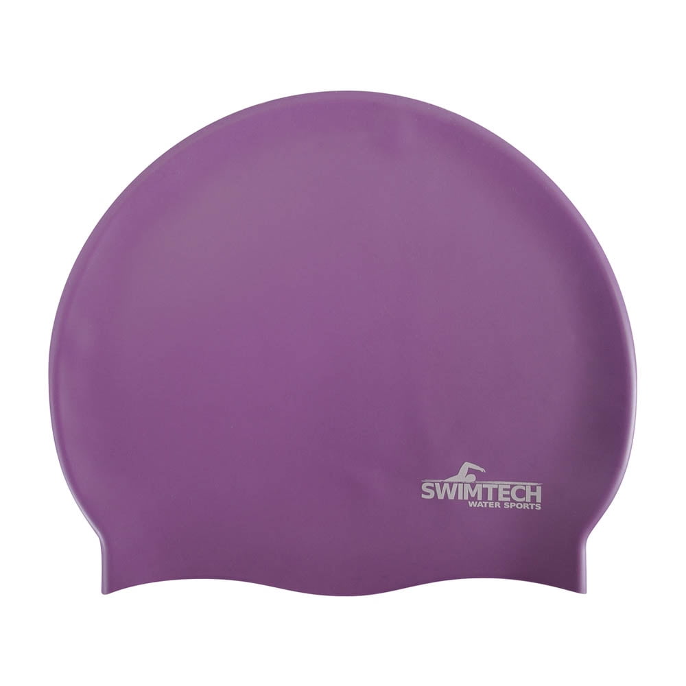 SwimTech Silicone Swimming Swim Cap Pool Water Hair Protection Adult ...