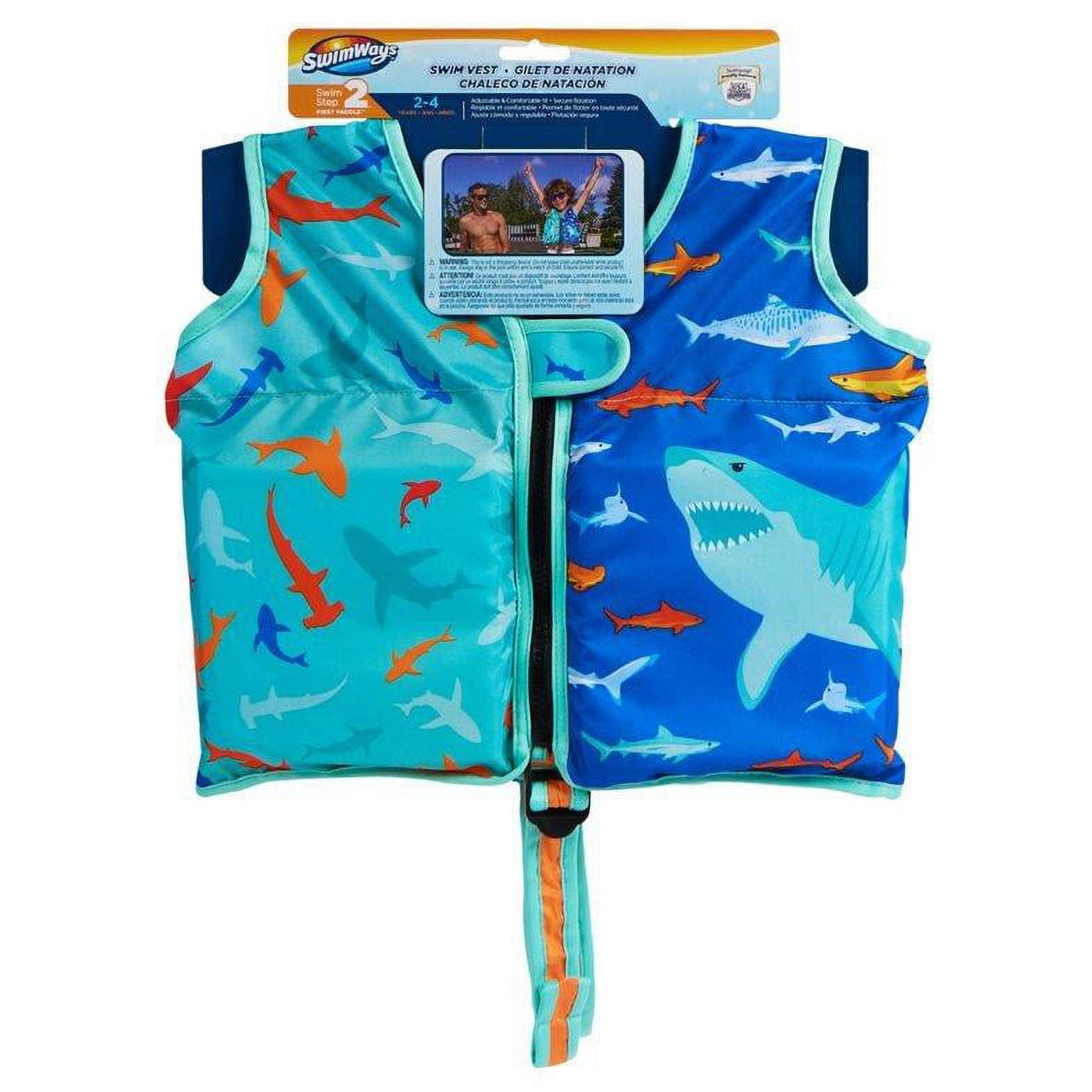 SwimWays Toddler Swim Vest - Blue Shark, Kids Water Safety Jacket, Ages ...