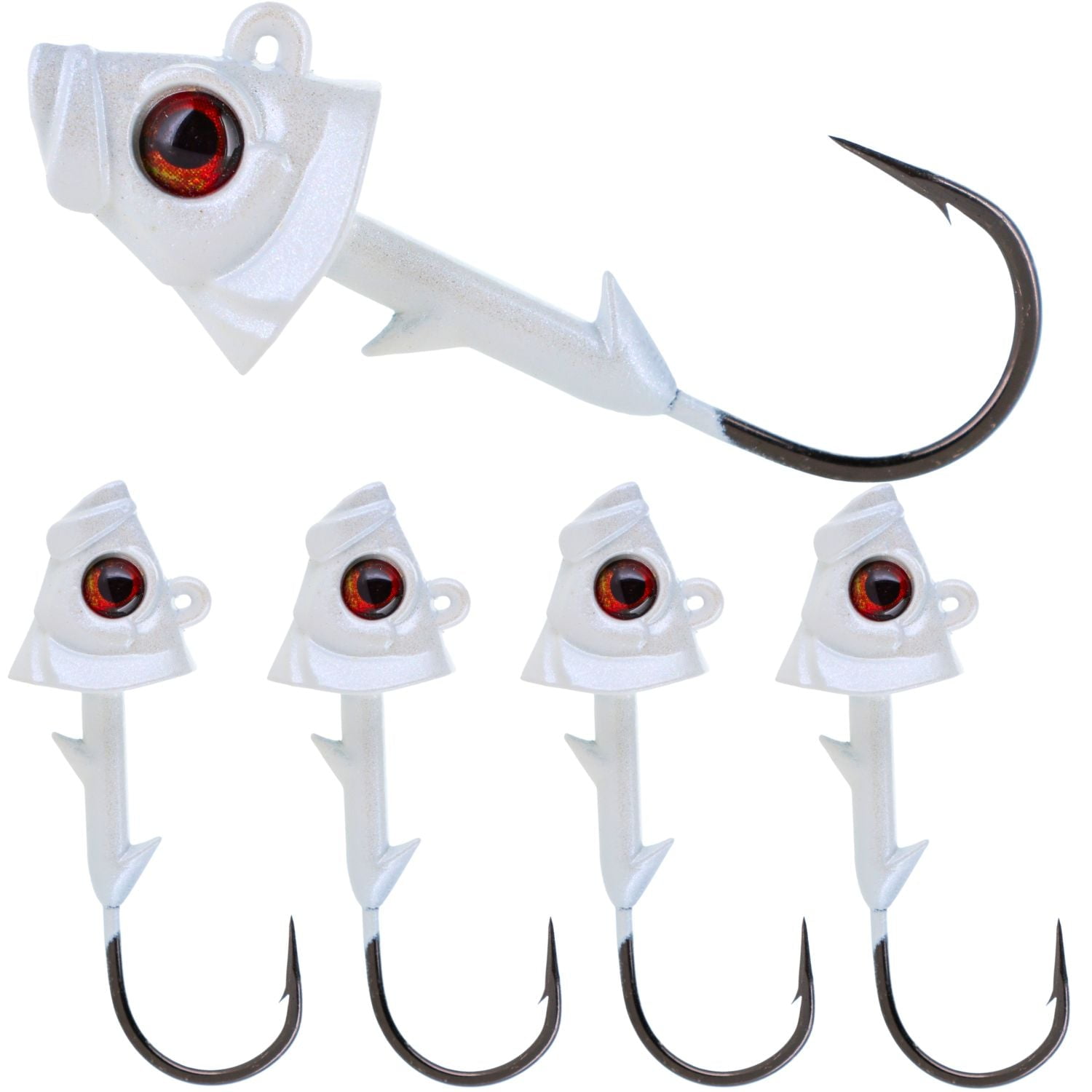 Swimbait Jig Head with Realistic Fish Head- 1/4oz- White - Walmart.com