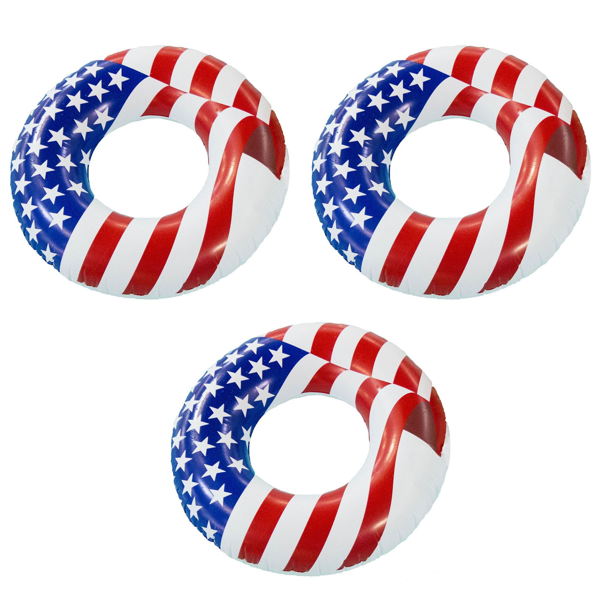 Swimline 36" Inflatable Patriotic American Flag Swimming Pool Float (3 ...