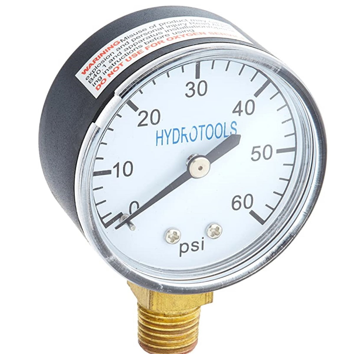 60PSI HydroTools Bottom Mount Pressure Gauge Swimming Pool Filter Pump ...