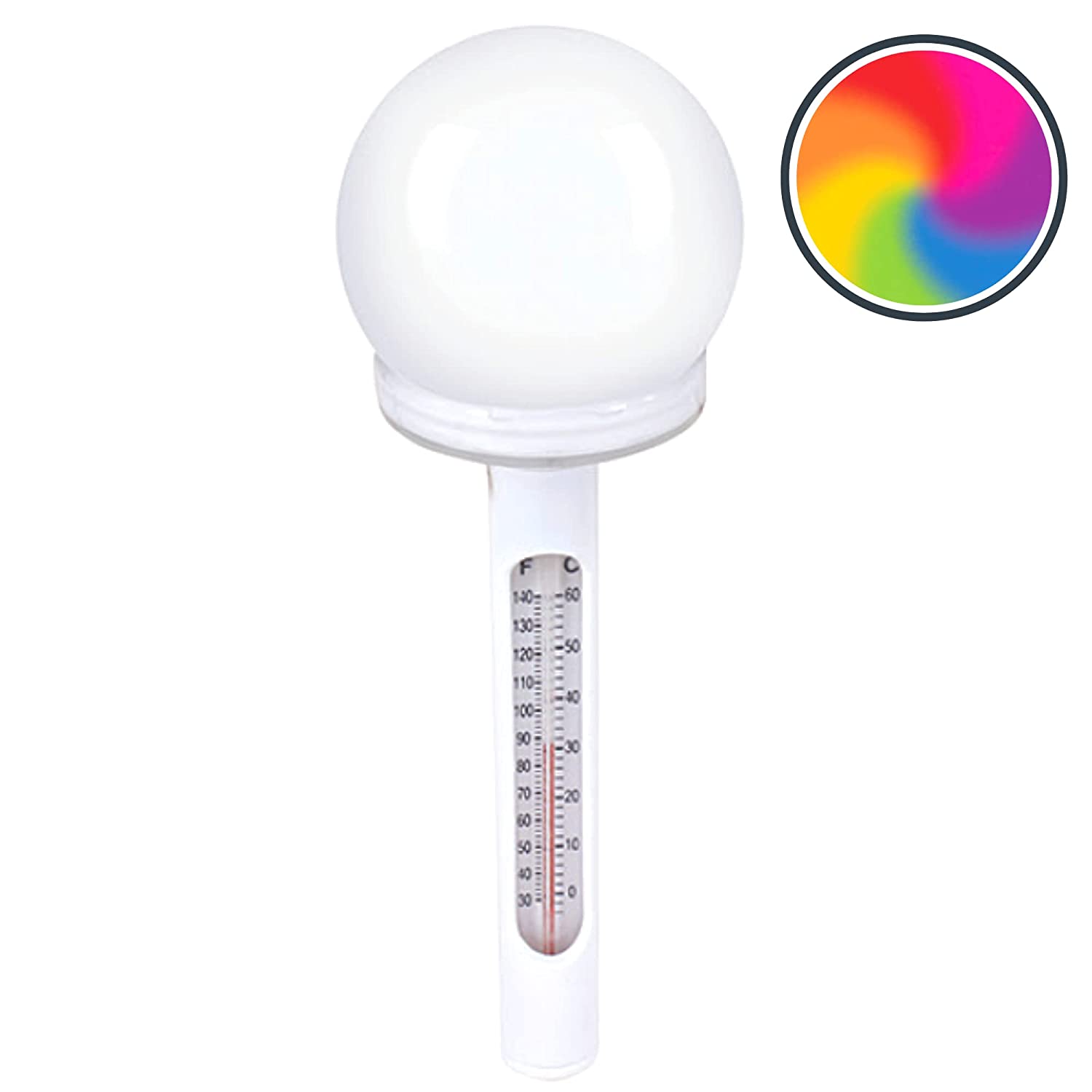 Swimline 9" Lighted Color Changing Solar Floating Thermometer - Walmart.com