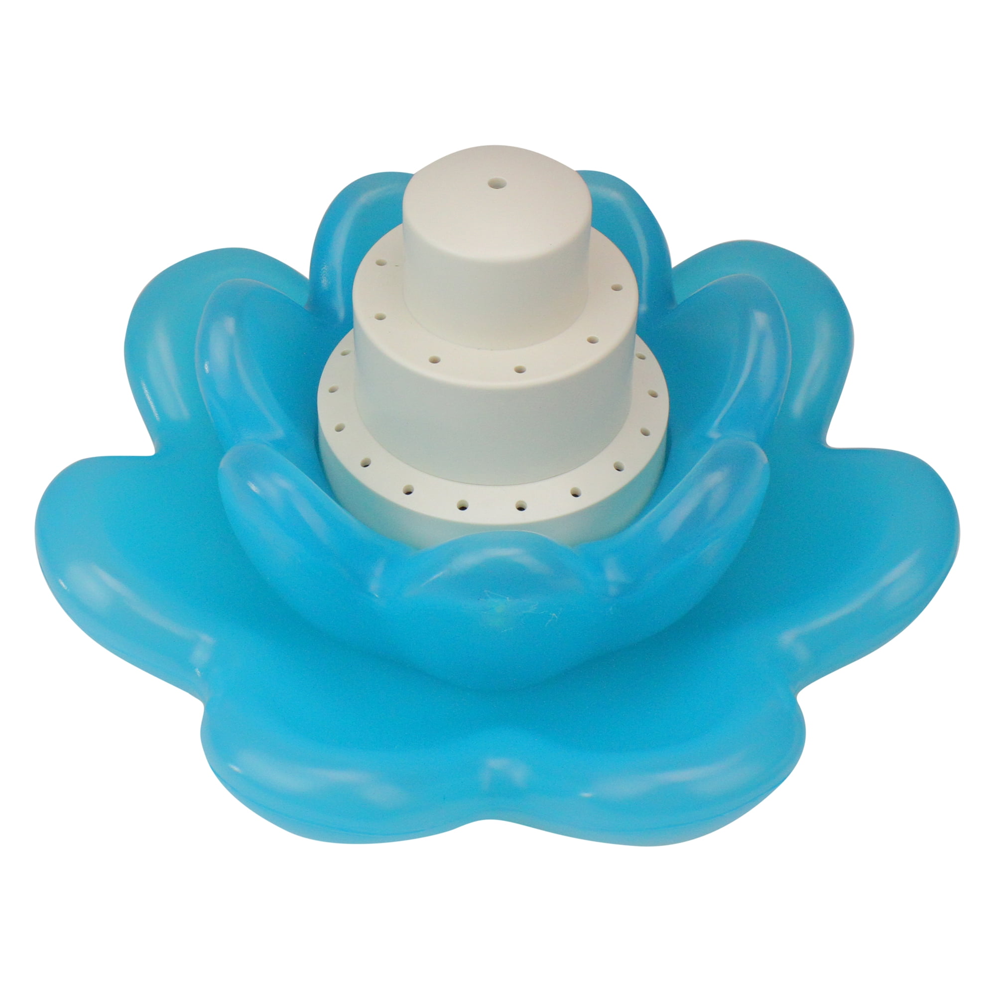 Swimline Floating Blue Blossom Flower Triple Tier Water Fountain for ...