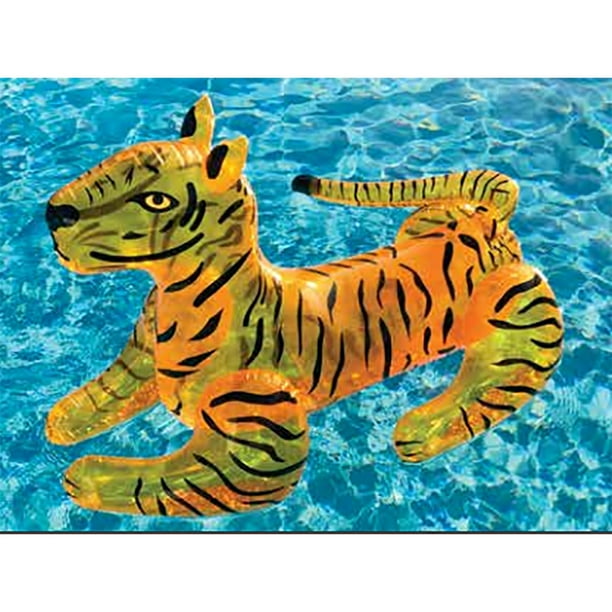 Swimline Giant 73" Long Wild Tiger Inflatable Ride On Swimming Pool ...