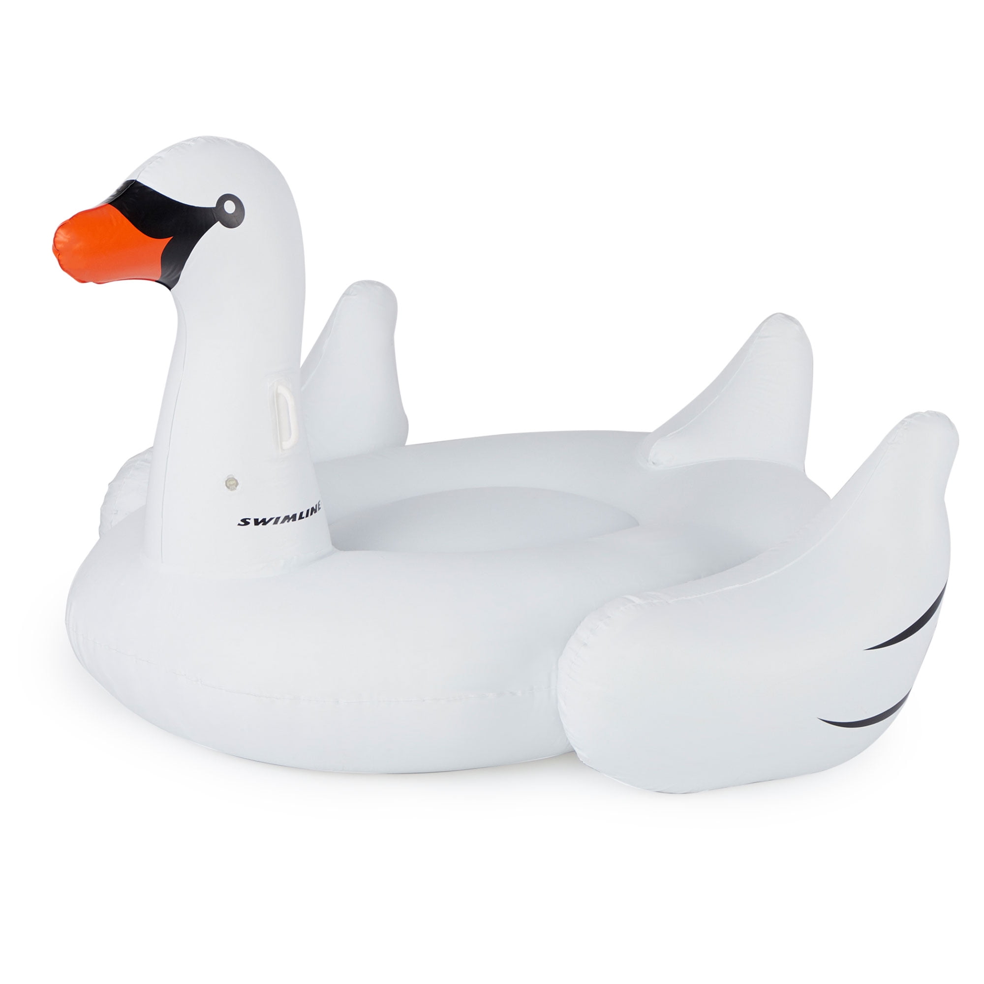 Swimline Giant Swan Inflatable Ride-On Swimming Pool Raft Float, White ...
