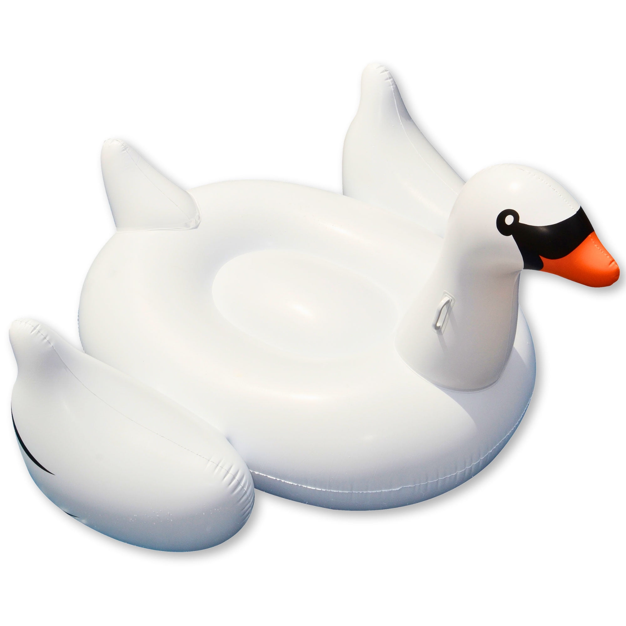 Swimline Giant Swan Inflatable Ride-On Swimming Pool Raft Float, White ...