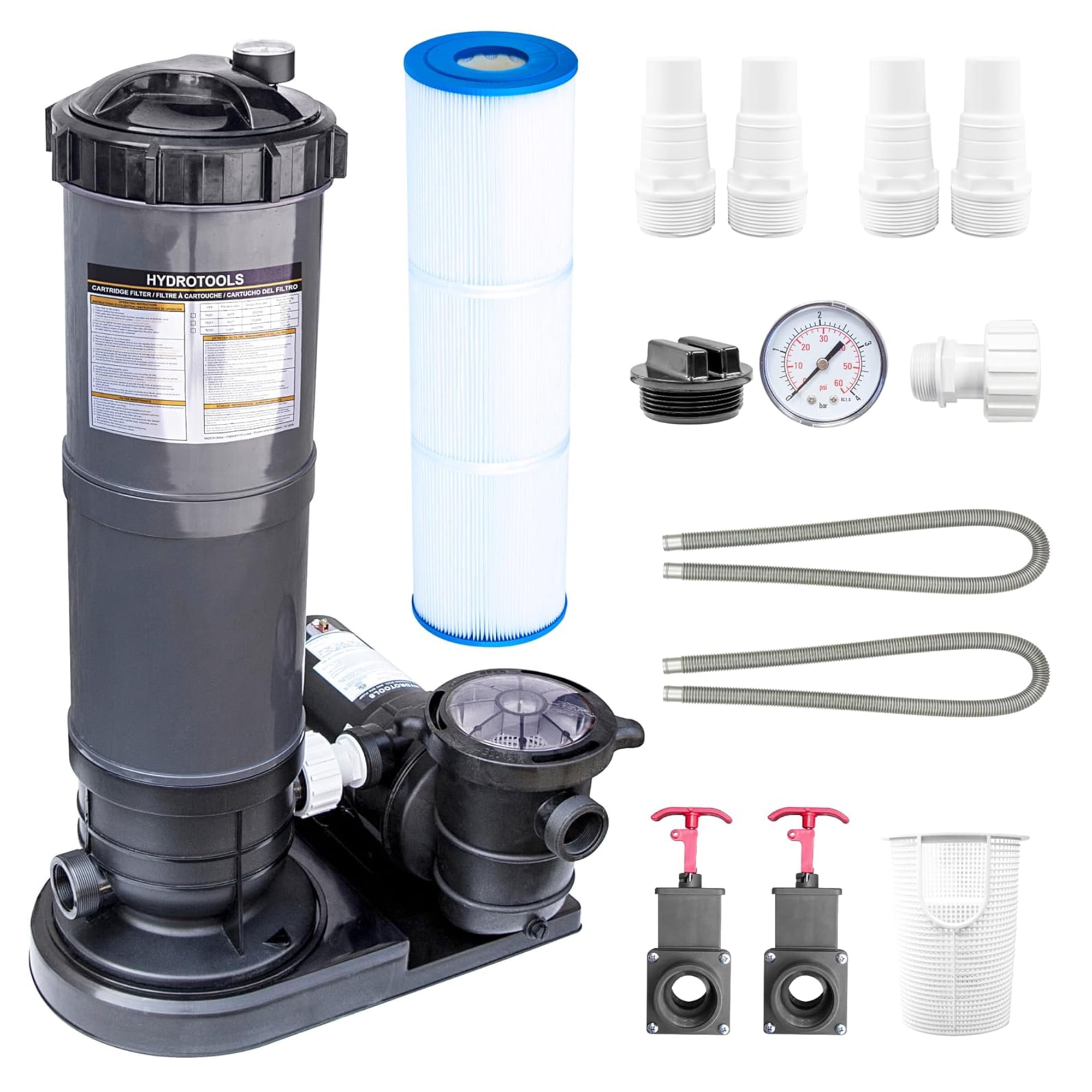 Swimline HYDROTOOLS 100 Sq Ft 2 Speed Sure-Flo Pool Cartridge Filter ...