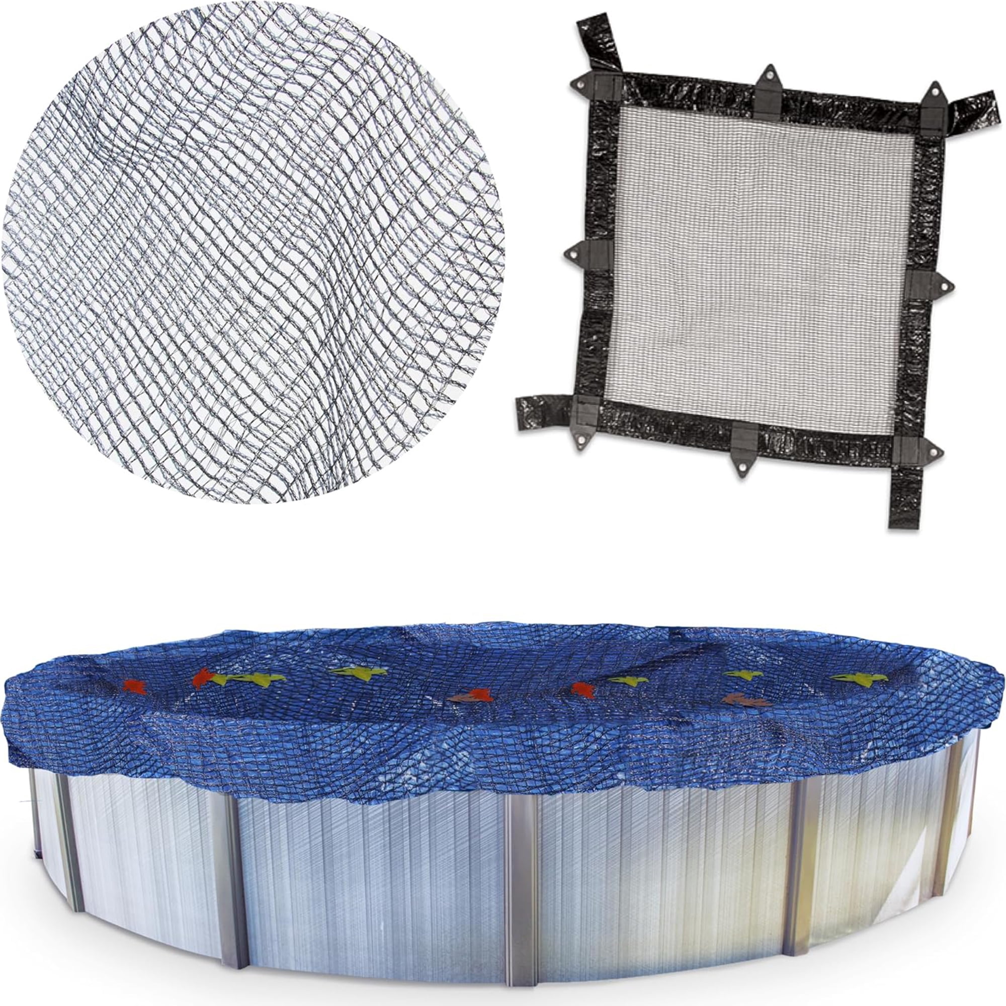 Swimline Hydrotools Leaf Net Winter Pool Cover for 16 x 25 Ft Above ...
