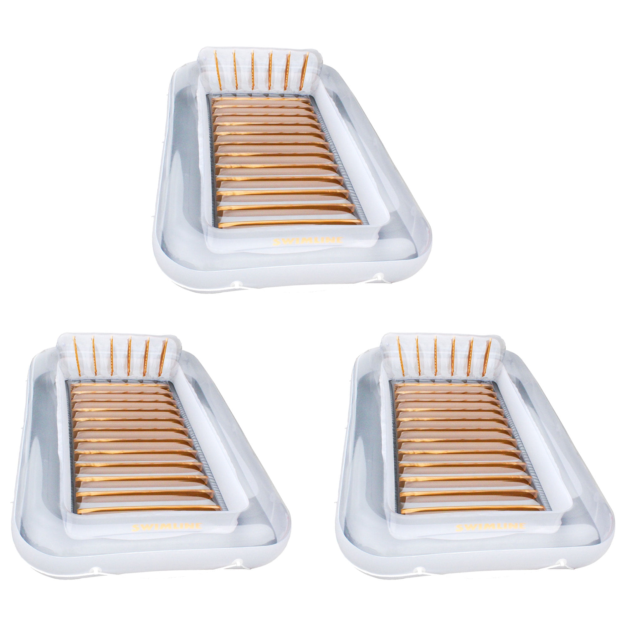 Swimline Luxe Edition Inflatable Suntan Tub Floating Pool Lounger, 3 ...