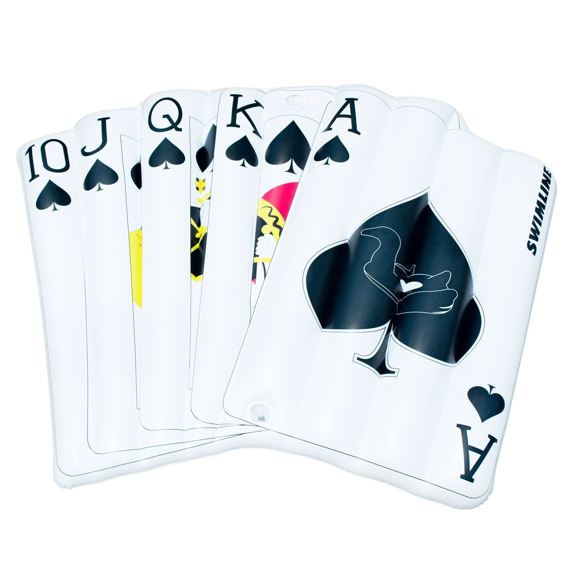 Swimline Royal Flush Playing Card Mat Inflatable 2 Rider Swimming Pool ...