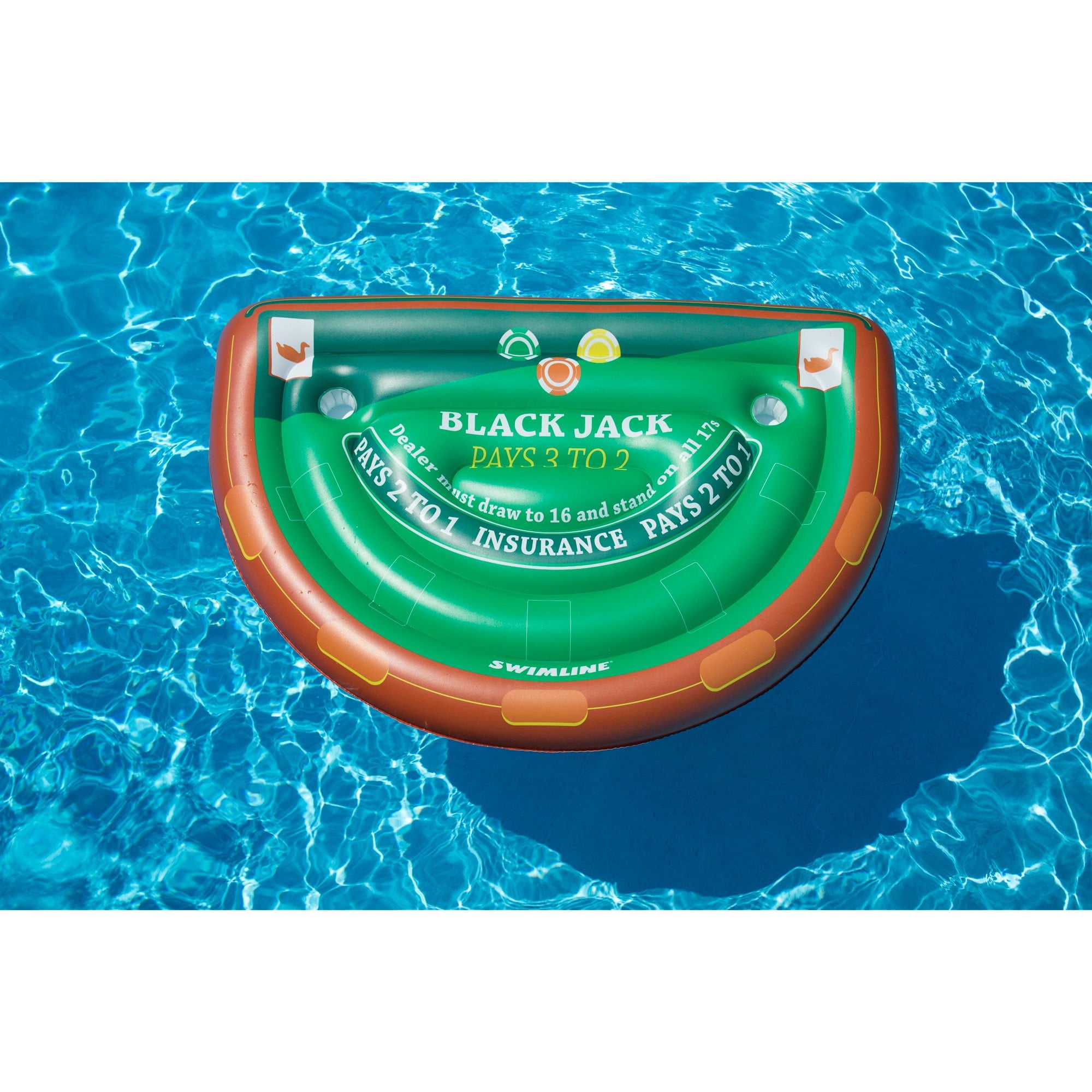 Swimline Vinyl Blackjack Table with Waterproof Cards Pool Toys ...