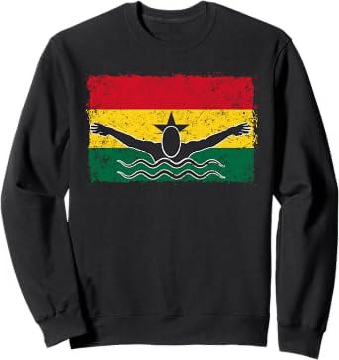 Swimmer Aquatic Fly Swimming Ghanaian Flag Ghana Sweatshirt - Walmart.com