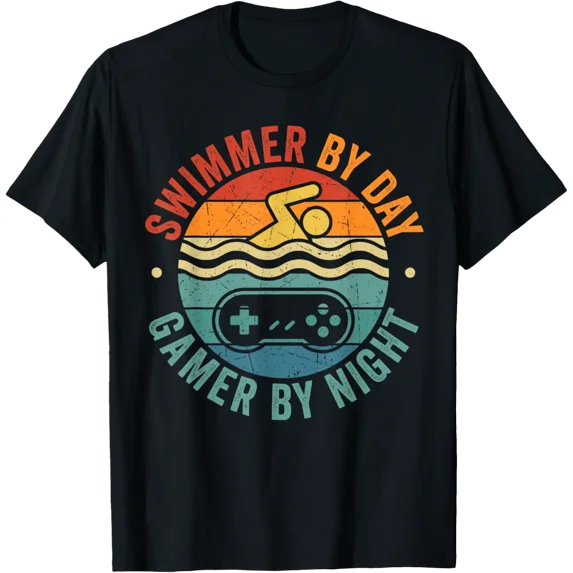 Swimmer By Day Gamer By Night T-Shirt - Walmart.com