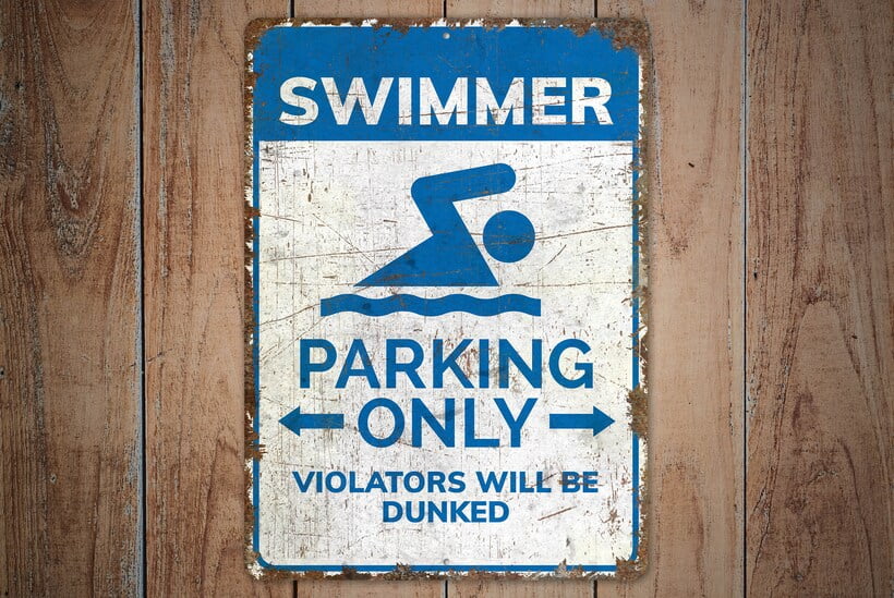 Swimmer Parking Swimmer Parking Sign Swimmer Parking Only Car Parking ...