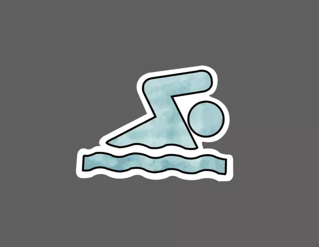 Swimmer Sticker Pool Waterproof Sticker Phone Decal Water Bottle ...