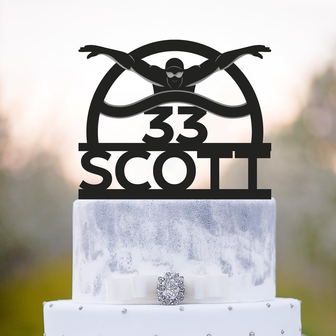 Swimmer birthday personalized topper,Swimming birthday topper,Swimmer ...