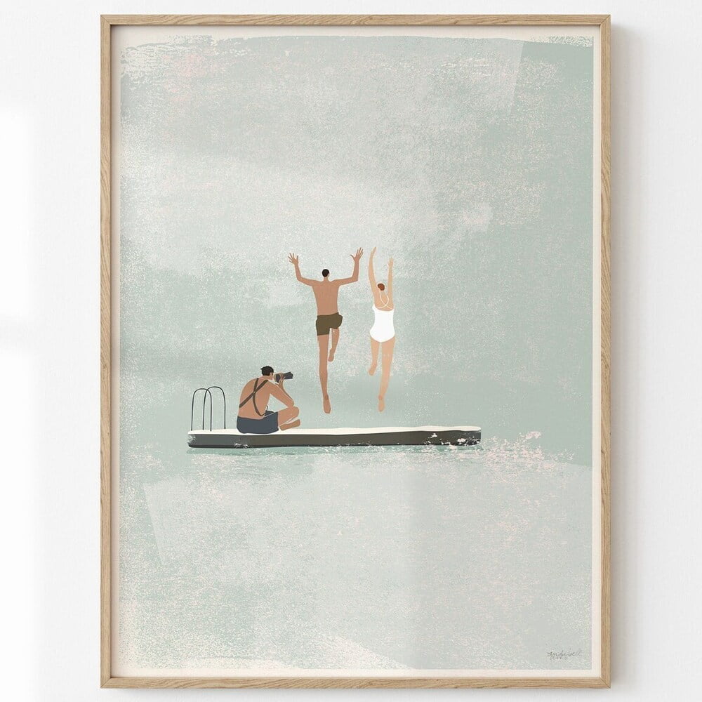 Swimmers Minimalist Art Print Summer Printable Download Minimalist ...