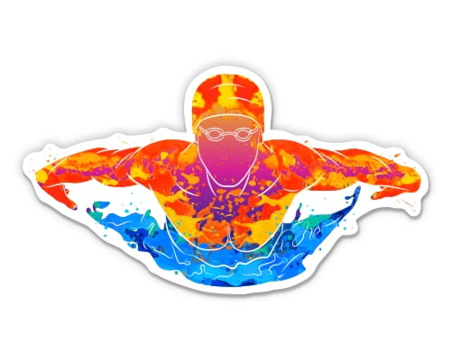 Swimming - 12" Vinyl Sticker Waterproof Decal - Walmart.com