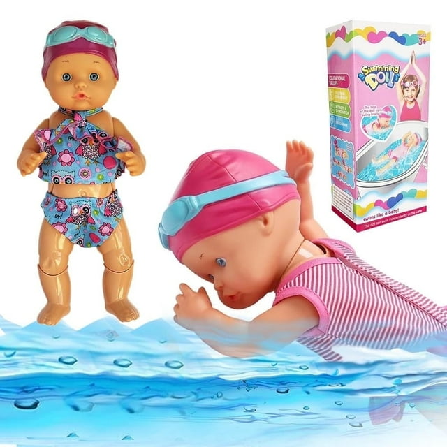 Waterproof Swimming Baby Doll, Electric Swim Doll for Girls, Bath Time ...