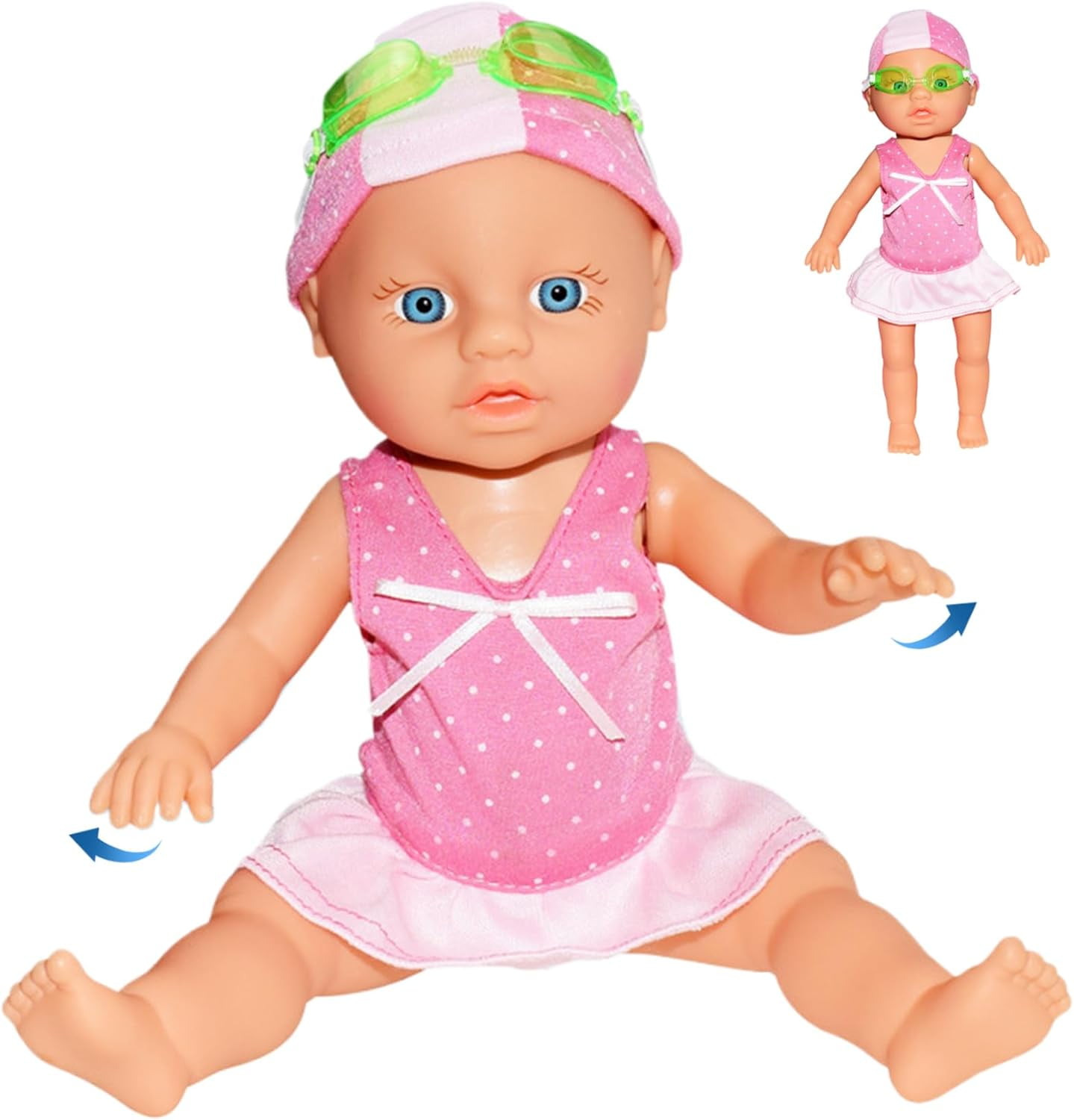 Swimming Baby Doll Battery Powered Cute Swimming Doll with Movable ...