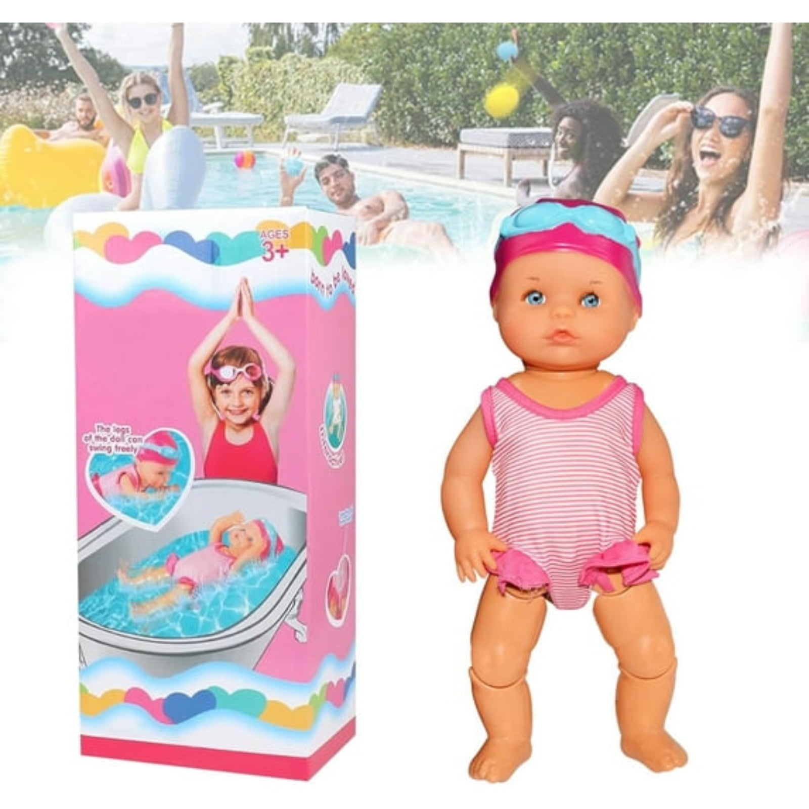 Swimming Baby Doll for Pool, 2025 Upgrade Waterproof Swimming Doll with ...