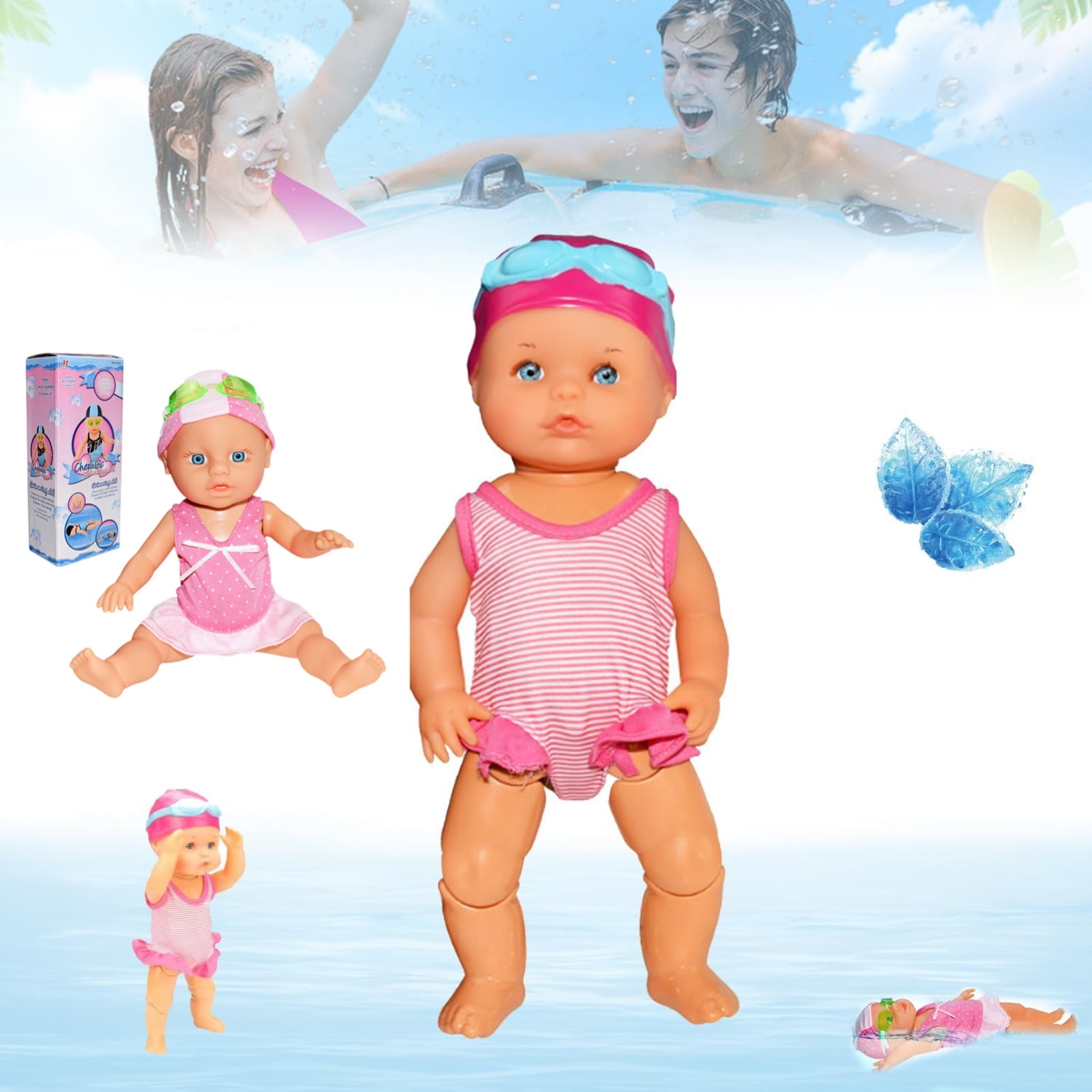 Swimming Baby Doll for Pool, 2025 Upgrade Waterproof Swimming Doll with ...