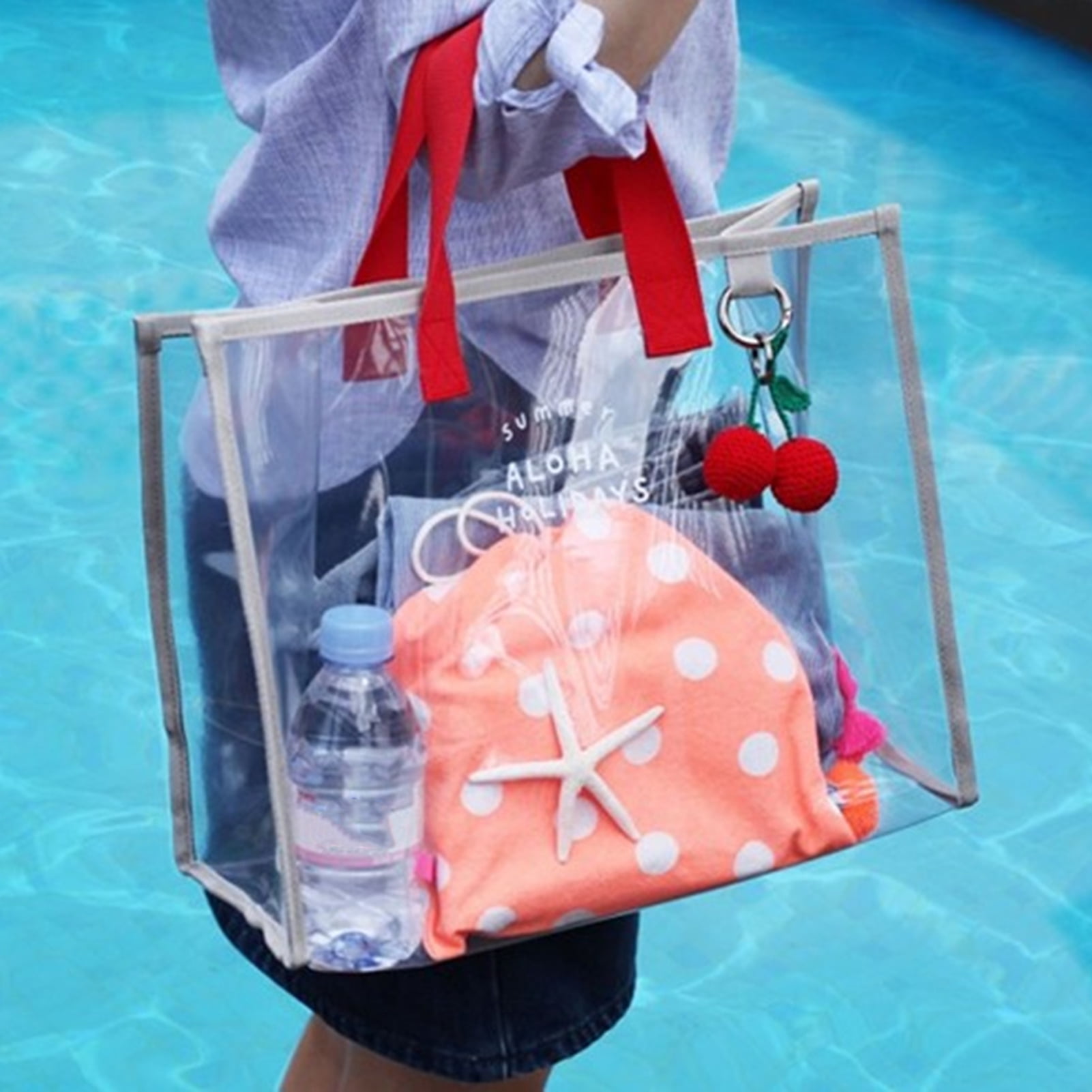 Swimming Bag Portable Top Handle Large Capacity Waterproof PVC Toiletry ...