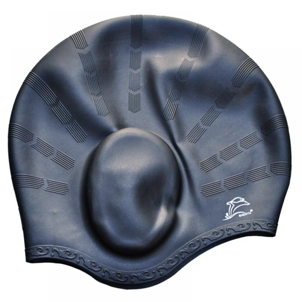 Swimming Caps Cover Ears, Durable Silicone Non-Slip Waterproof Swim ...