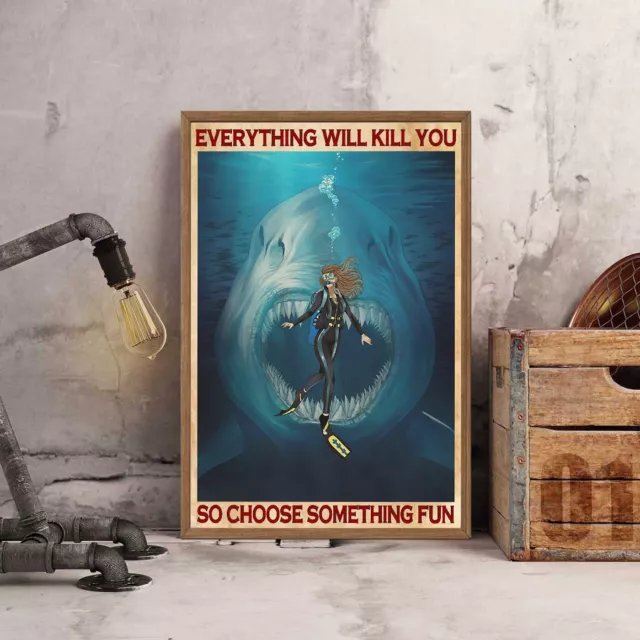 Swimming Choose Something Fun Poster, Scuba Diving Poster Print Art NO ...