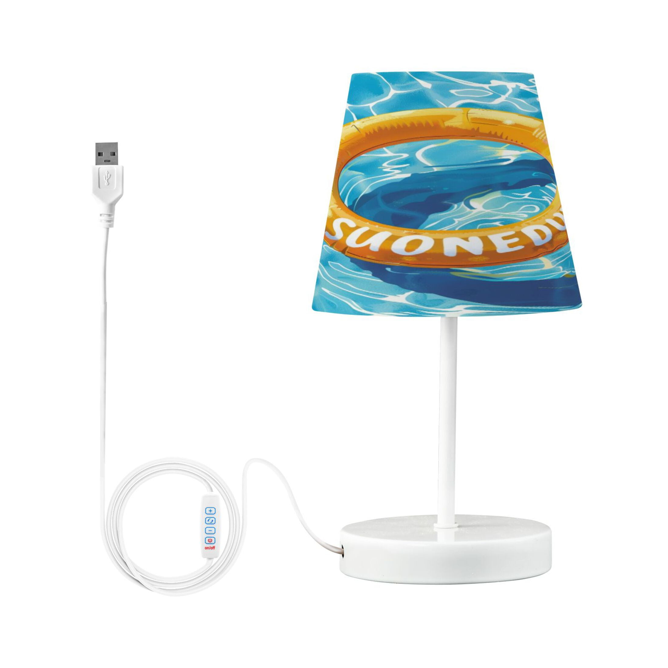 Swimming Circle Desk Lamp LED Table Nightstand Lamps with 3 Color ...