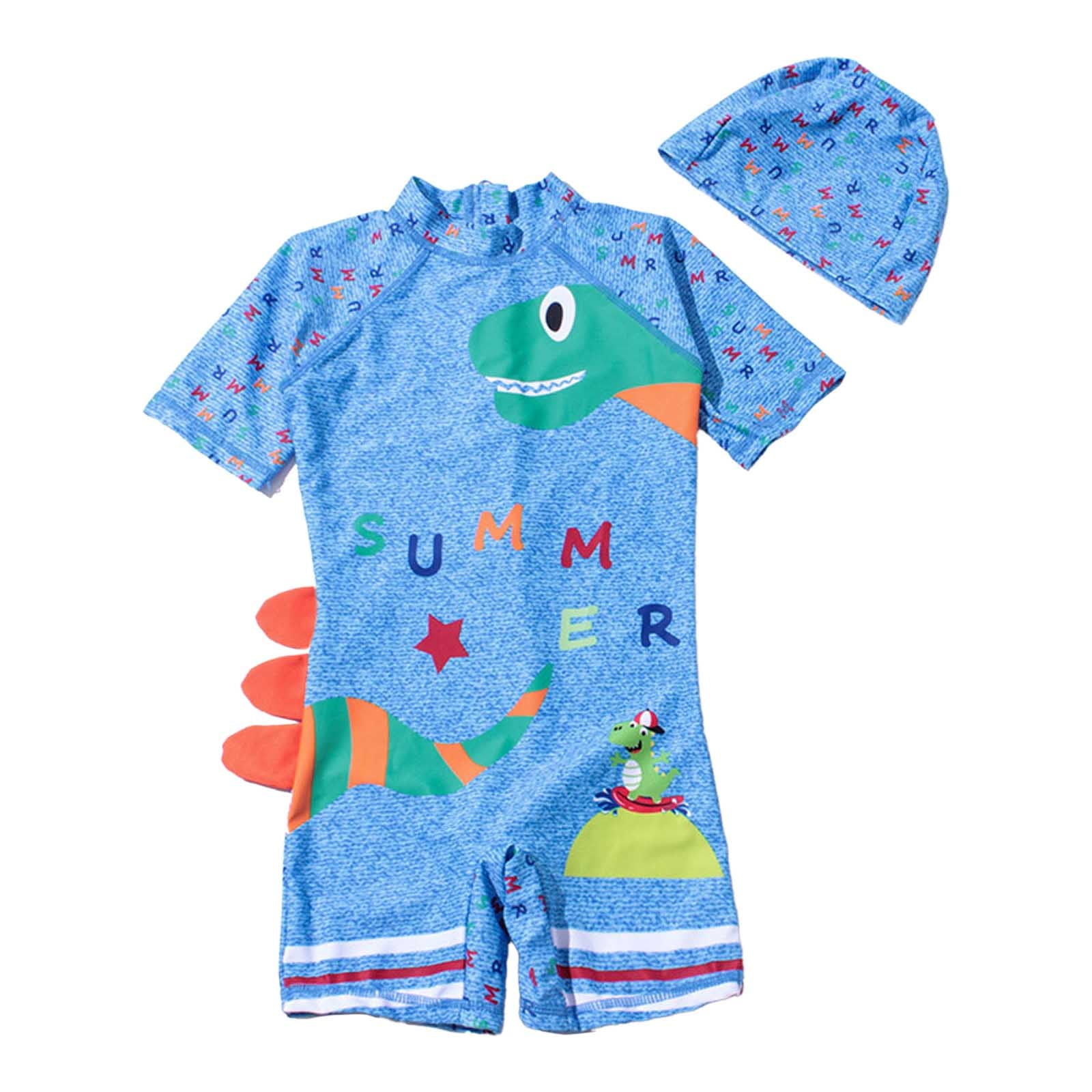 Swimming Clothes for Boys Crew Neck Upf 50+ Fba Swimwear Set Two Piece ...