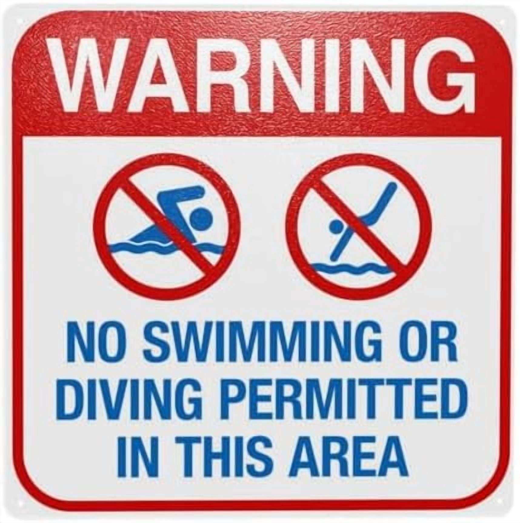 No Swimming Or Diving Permitted In This Area Warning Sign, Pool Rules ...