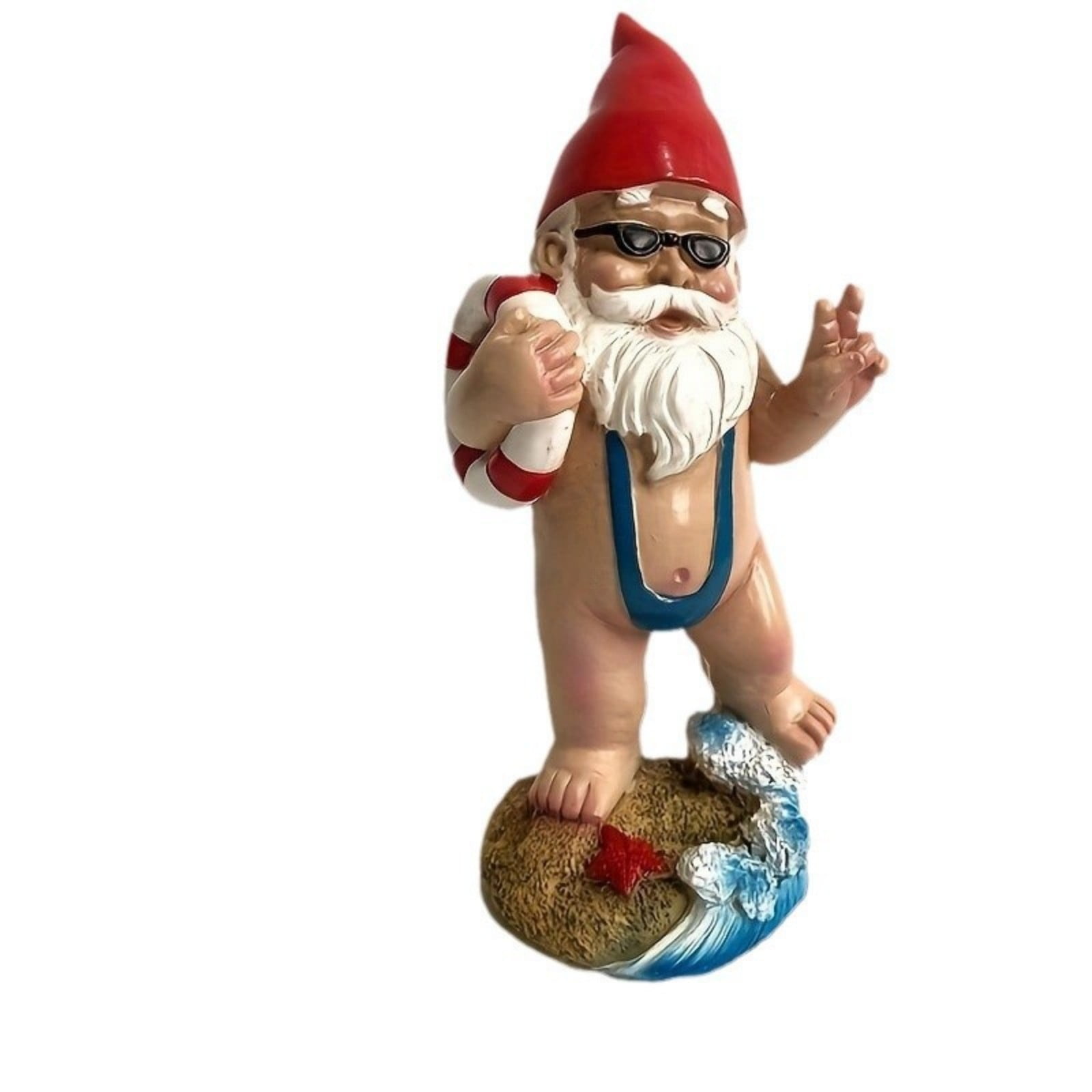 Swimming Dwarf Gnome Garden Decorations Resin Statue Outdoor Statue ...
