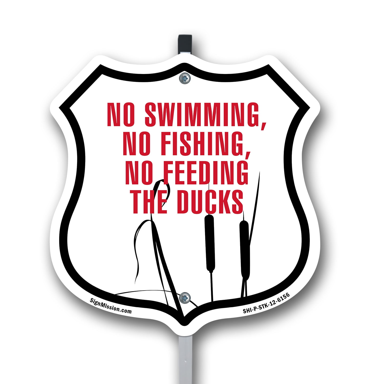 No Swimming No Fishing No Feeding The Ducks 12 inch X 12 inch Shield ...