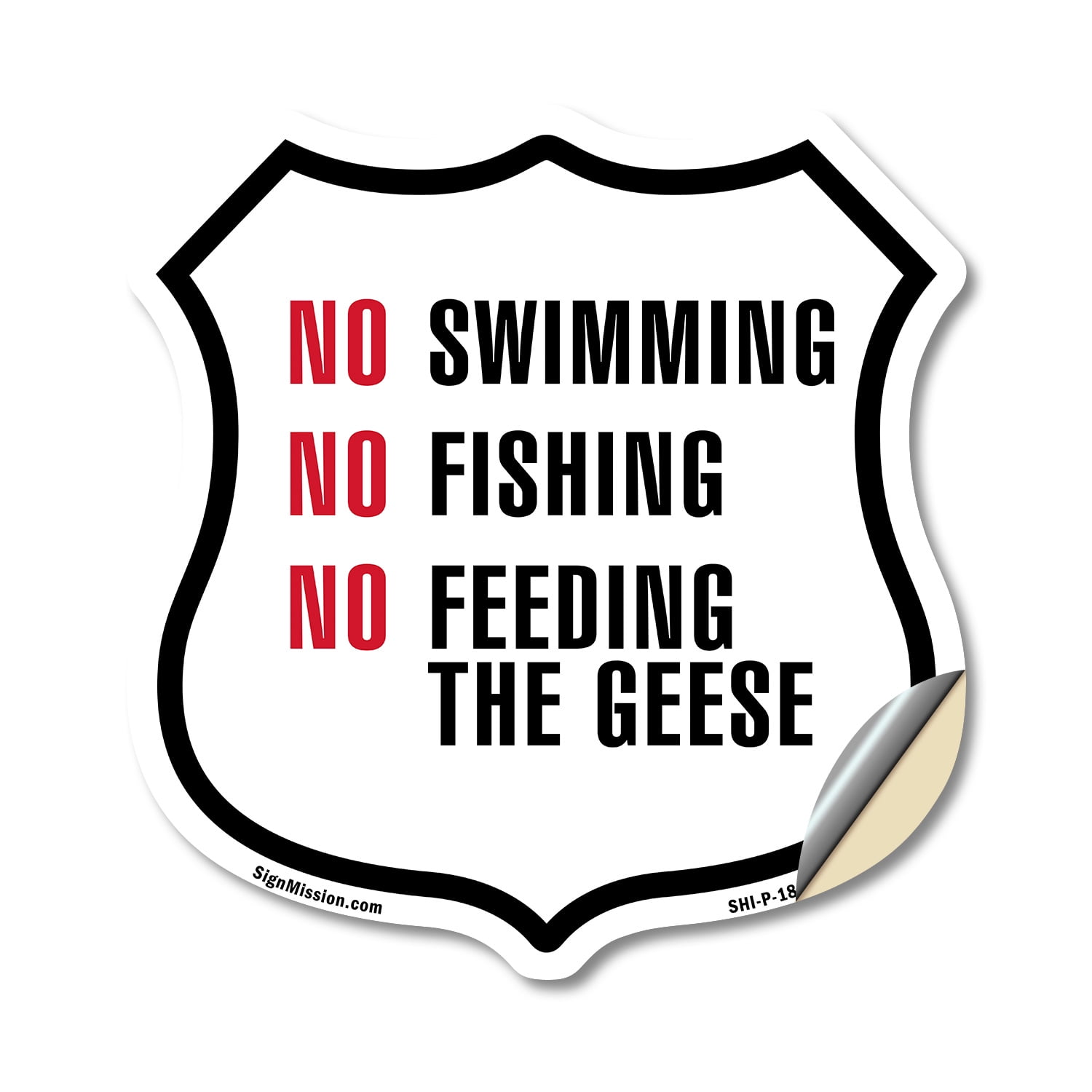 No Swimming No Fishing No Feeding The Geese (2 Pack) 12 inch X 12 inch ...