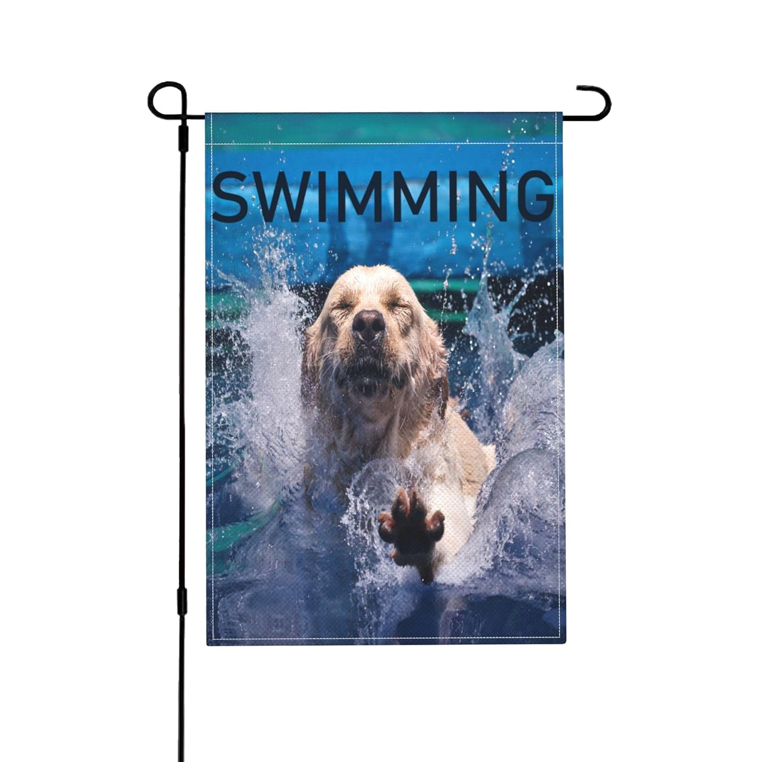 Swimming Garden Flag Funny Labrador Retriever Swim Flag for Outdoor ...