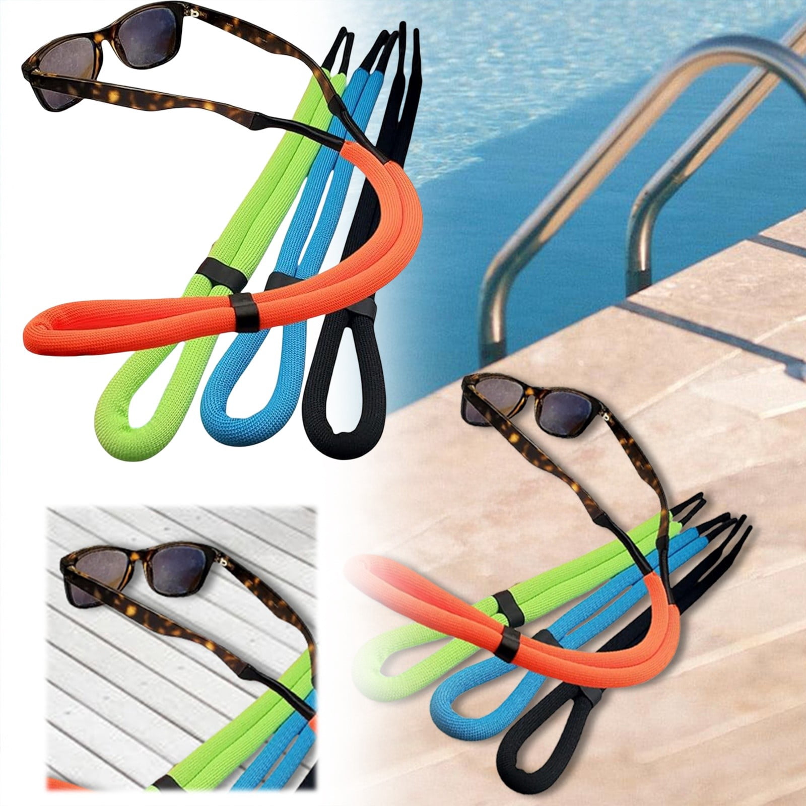 Swimming Gear Diving Buoyant Eyewear Retainer Strap Set Of 4 Adjustable ...