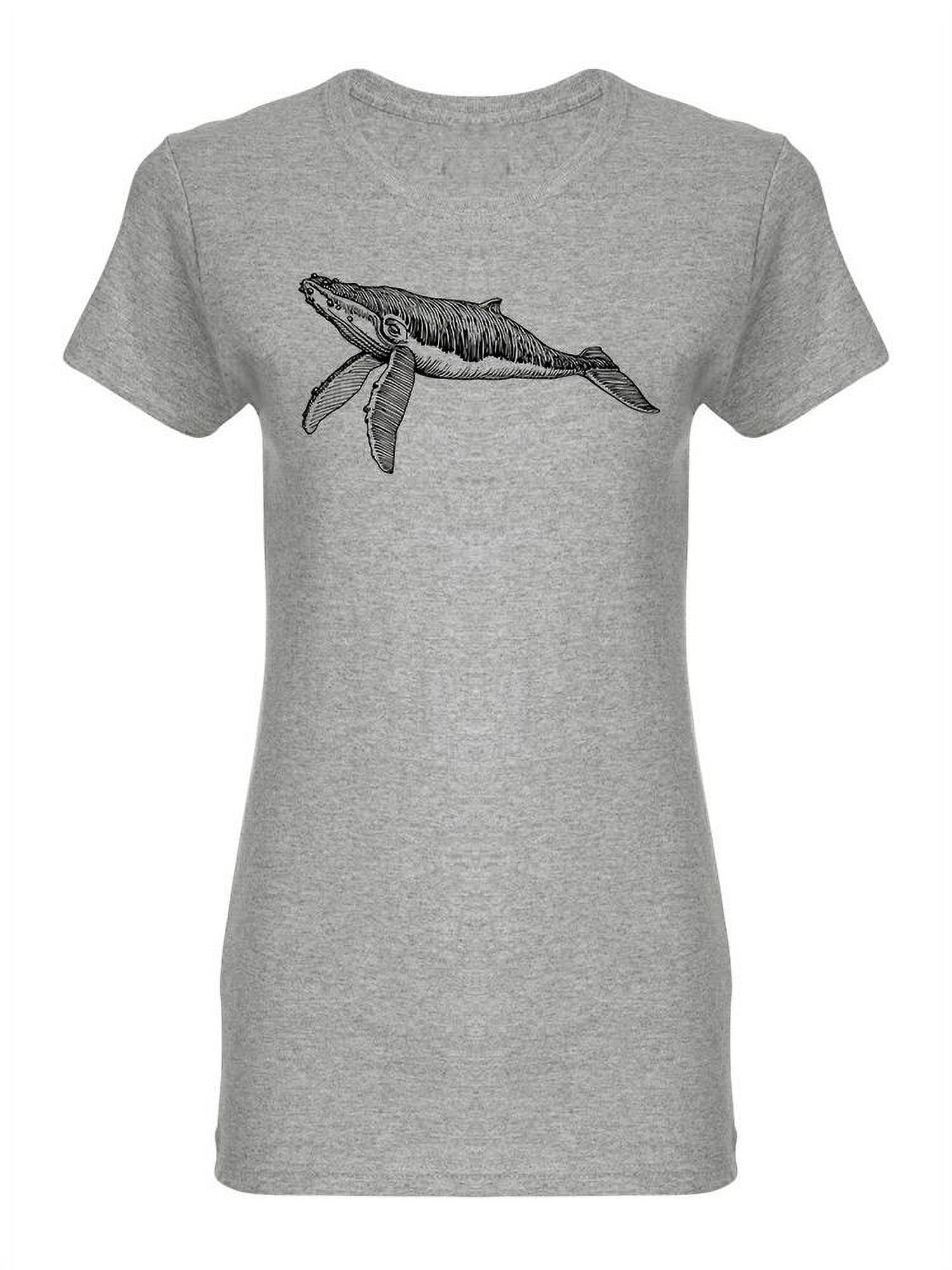 Swimming Giant Humpback Whale Shaped T-Shirt Women -Image by ...