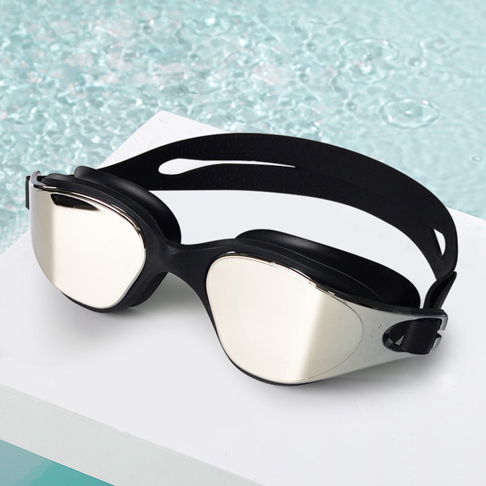 Swimming Glasses Adjustable Waterproof PC Leak-Proof Glare-resistant ...