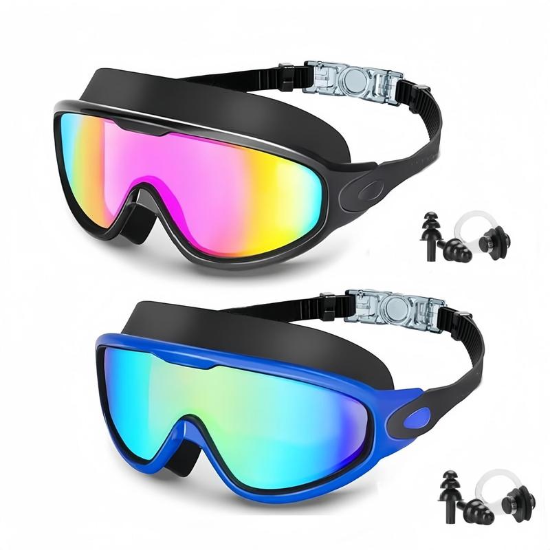 Swimming Goggles, 2 Counts Anti-fog & Anti-UV Wide-field Swim Goggles ...
