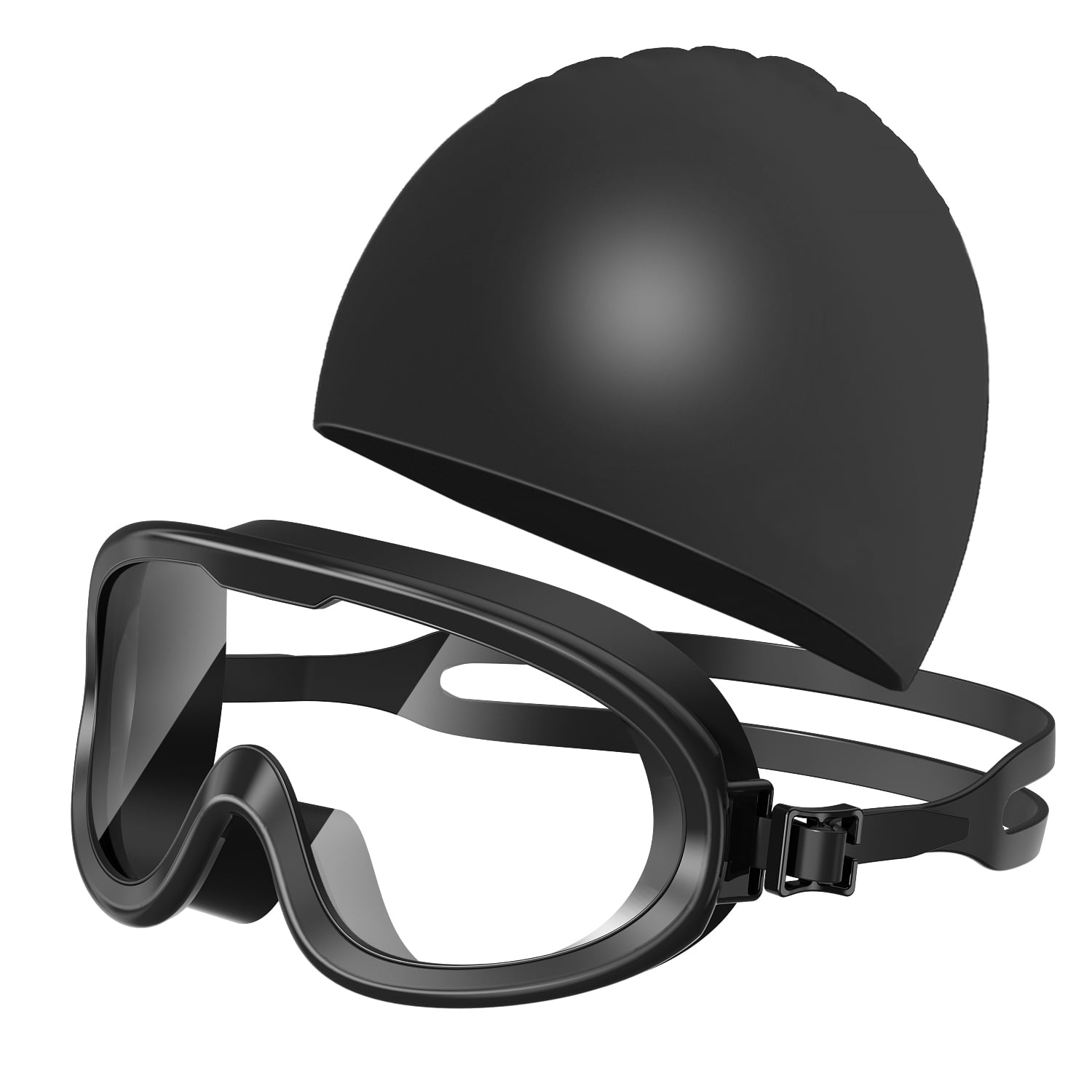 Swimming Goggles Cap Adult Set, High Stretch Silicone Swim Cap, Anti ...