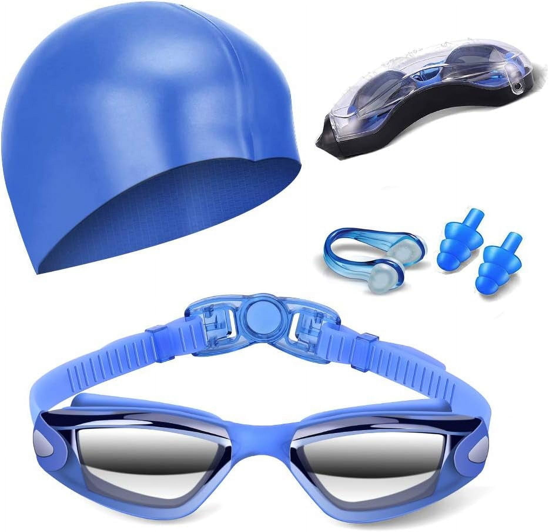 Swim Goggles Swimming Goggles No Leaking with Nose Clip, Earplugs, Swim ...