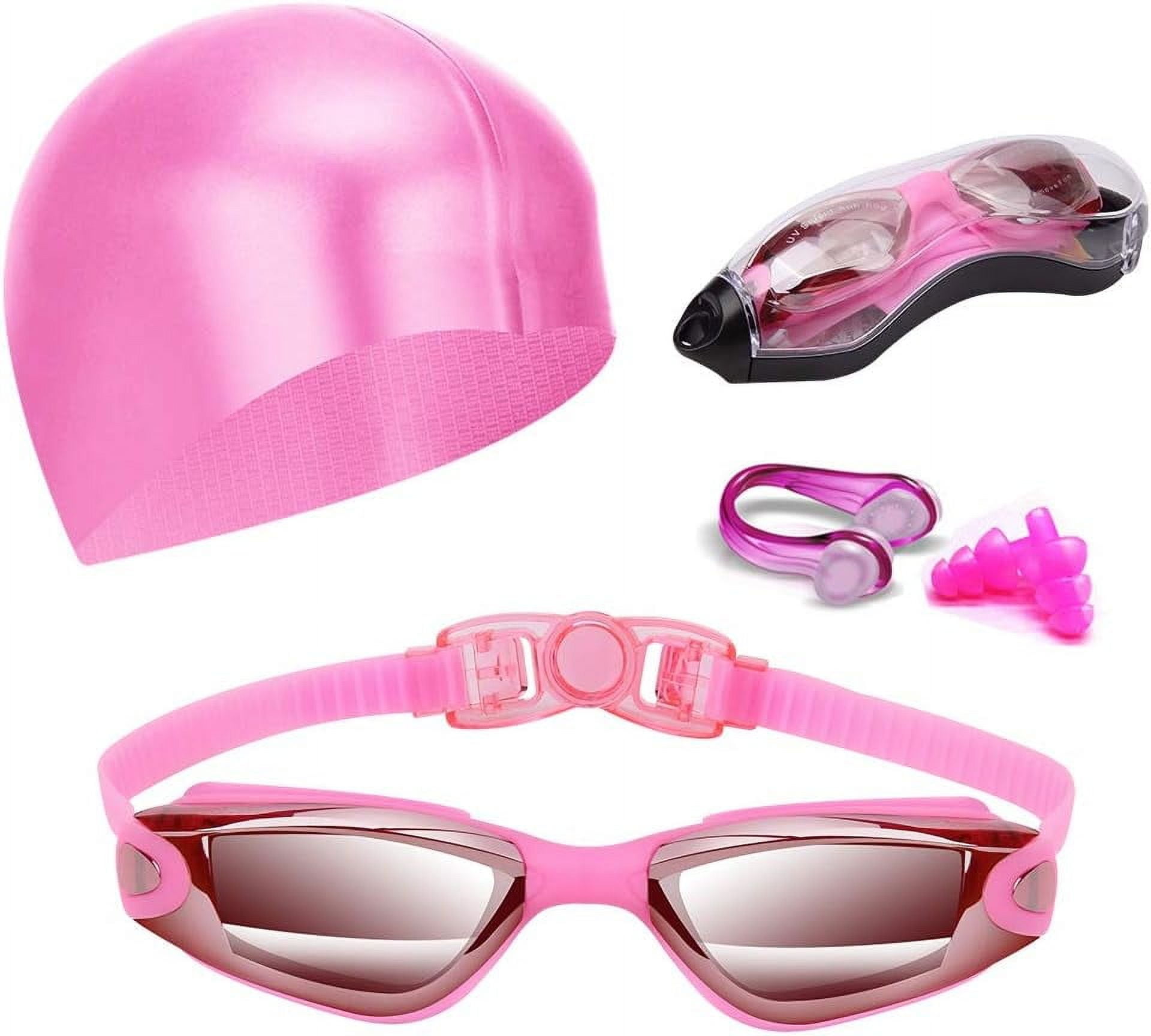 Swim Goggles Swimming Goggles No Leaking with Nose Clip, Earplugs, Swim ...