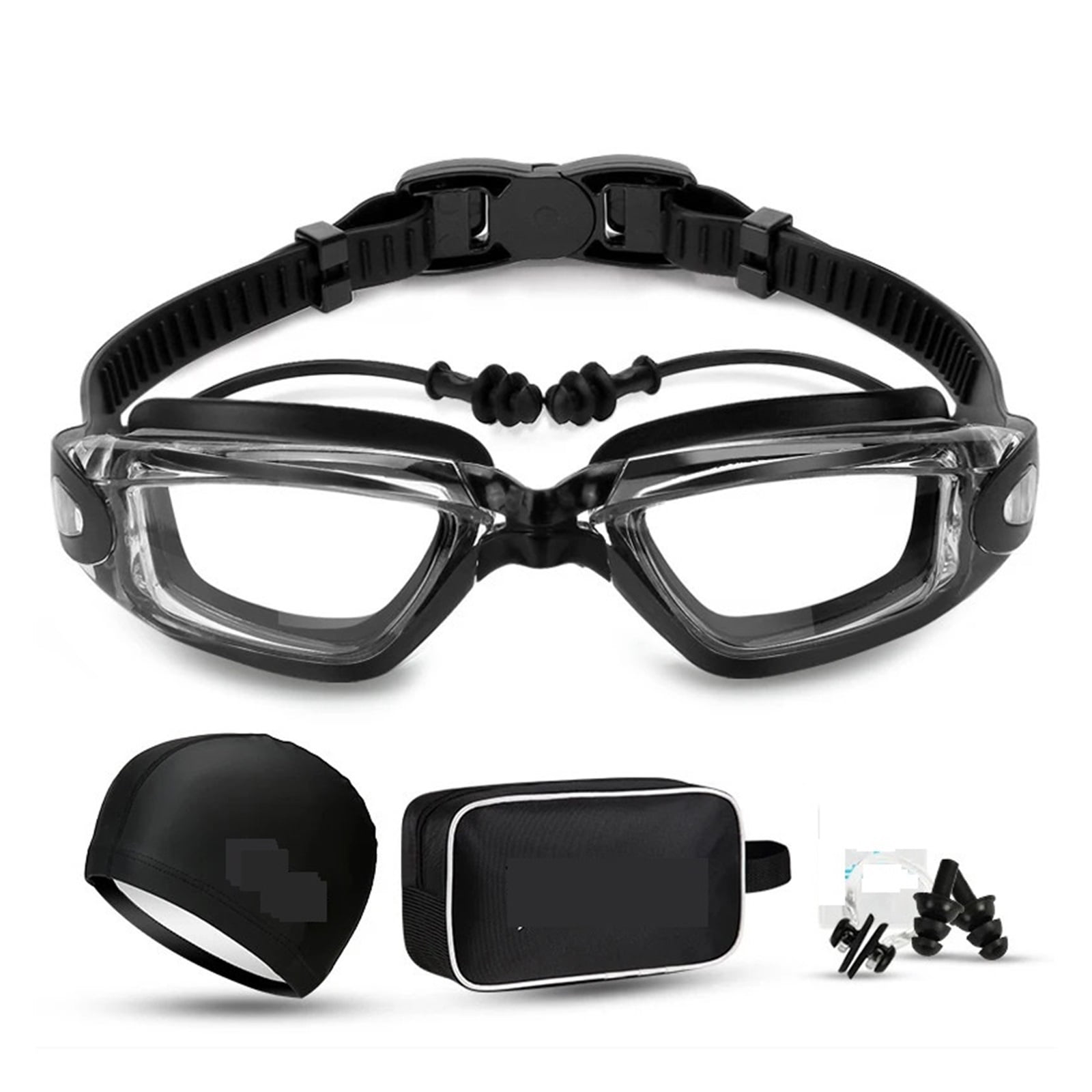 Swimming Goggles Set Anti Fog Swim Eyewear Cap Bag Men Women ...